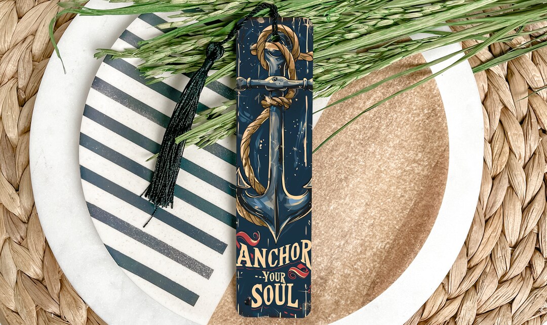 Metal Bookmark, Nautical Anchor, Anchor Your Soul, Rope Design, Unique ...