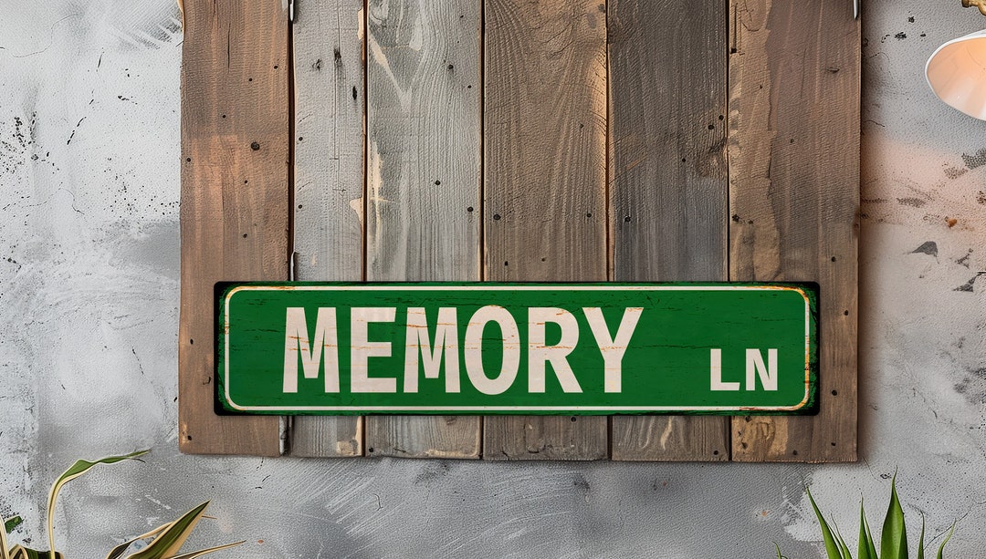 Memory Lane Street Sign, Metal Sign, Vintage Decor, Custom Street Signs ...
