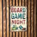 Board Game Night Vintage Metal Sign - Retro Colors, Playful Font, Game ...