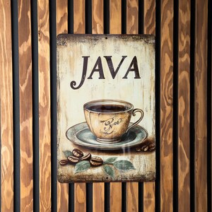 Rustic Kitchen Sign, Coffee Cup Decor, Java Metal Sign, Home Coffee Bar ...