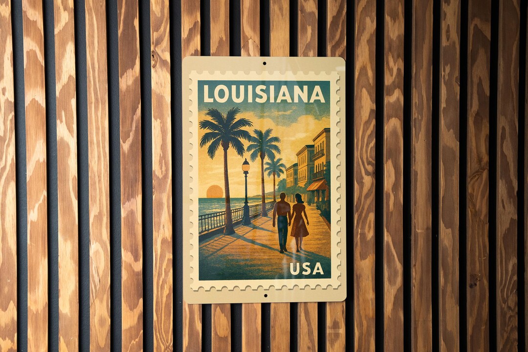 Louisiana Seaside Promenade Metal Sign – Vintage Coastal Wall Art ...