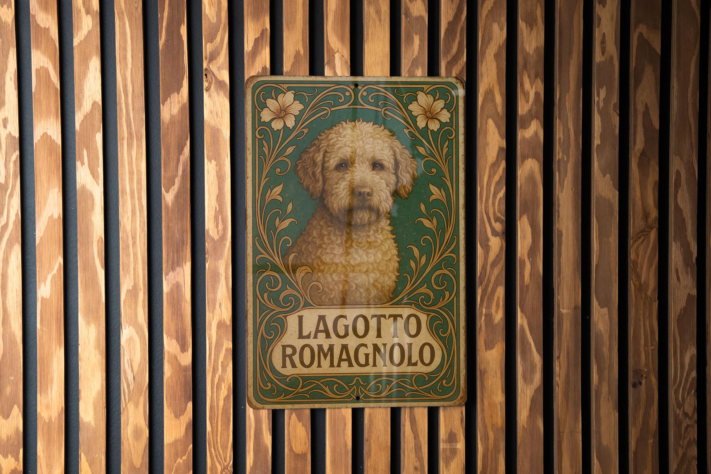 Lagotto Romagnolo Art Nouveau Metal Sign – Vintage Dog Wall Decor ...
