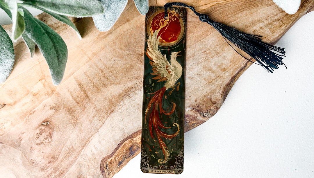 Rising Phoenix Metal Bookmark, Phoenix Rising Art, Unique Bookmarks ...