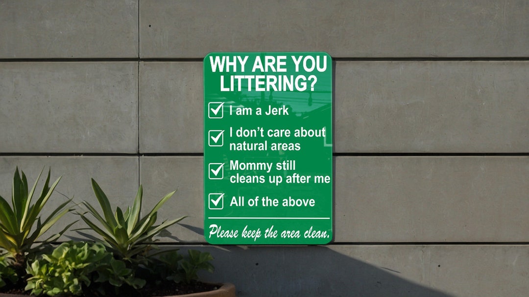 Funny Metal Sign, Why Are You Littering? - Etsy