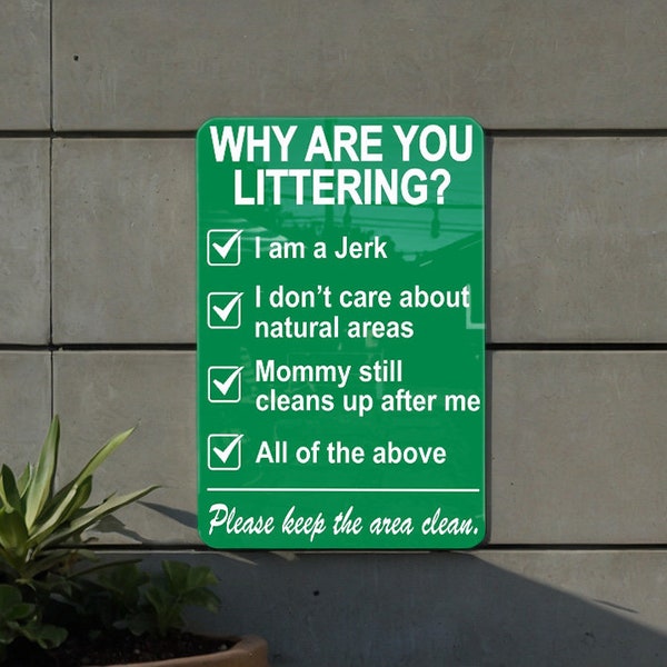 No Littering Sign - Etsy