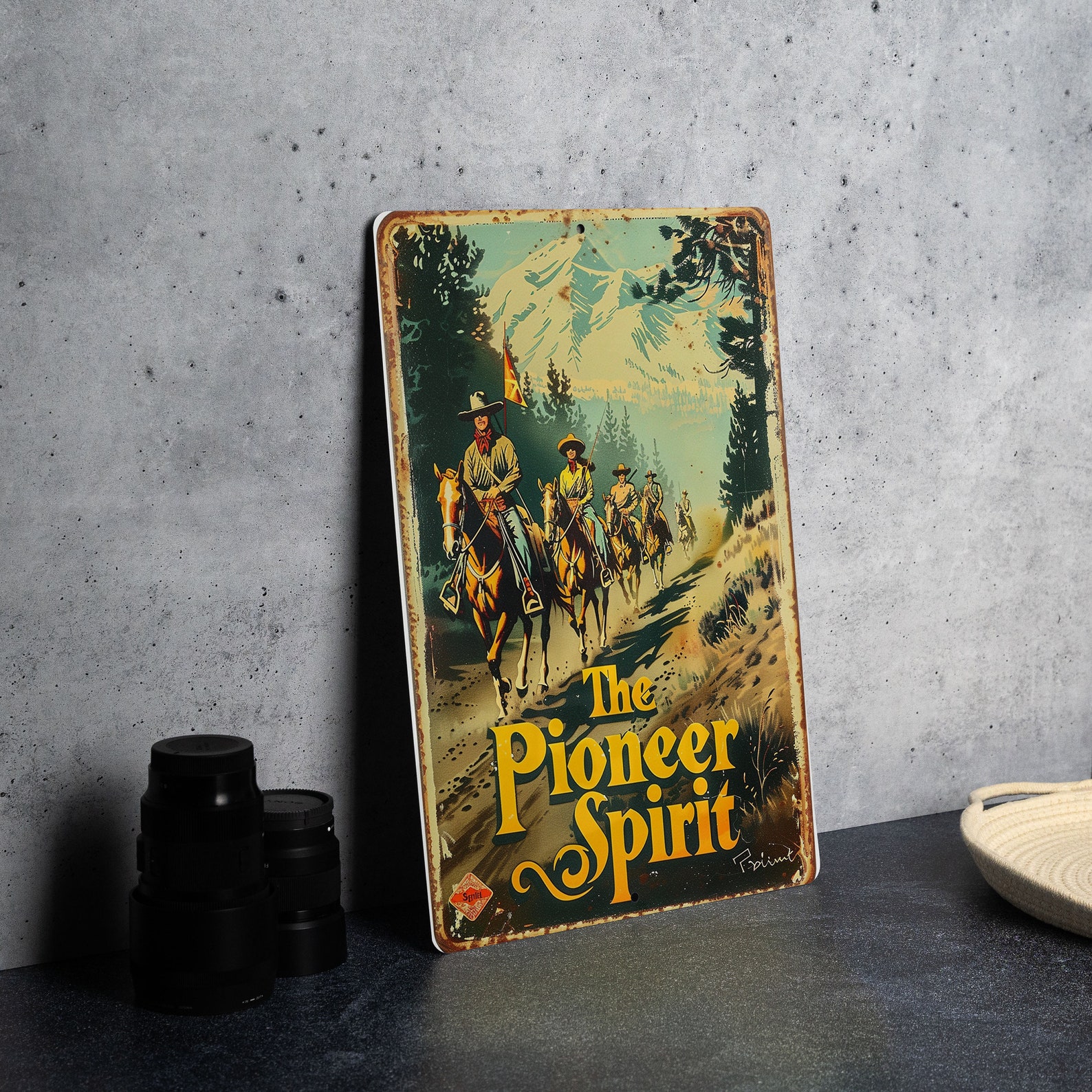 Oregon Trail Sign, Pioneer Spirit Decor, Westward Expansion Art ...