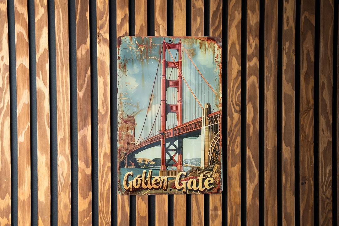 San Francisco Golden Gate Bridge Metal Sign, Vintage Decor, Gift Idea ...