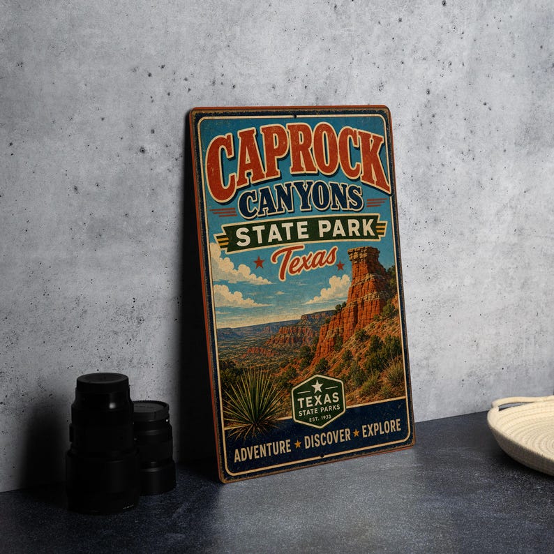 Caprock Canyons State Park Texas Vintage Style Metal Sign, Park ...