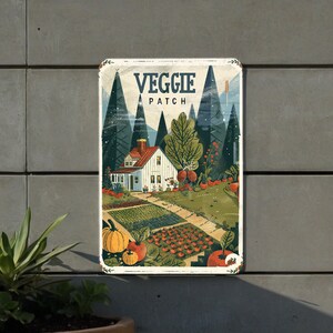 Metal Veggie Patch Sign, Rustic Garden Decor, Outdoor Metal Sign ...