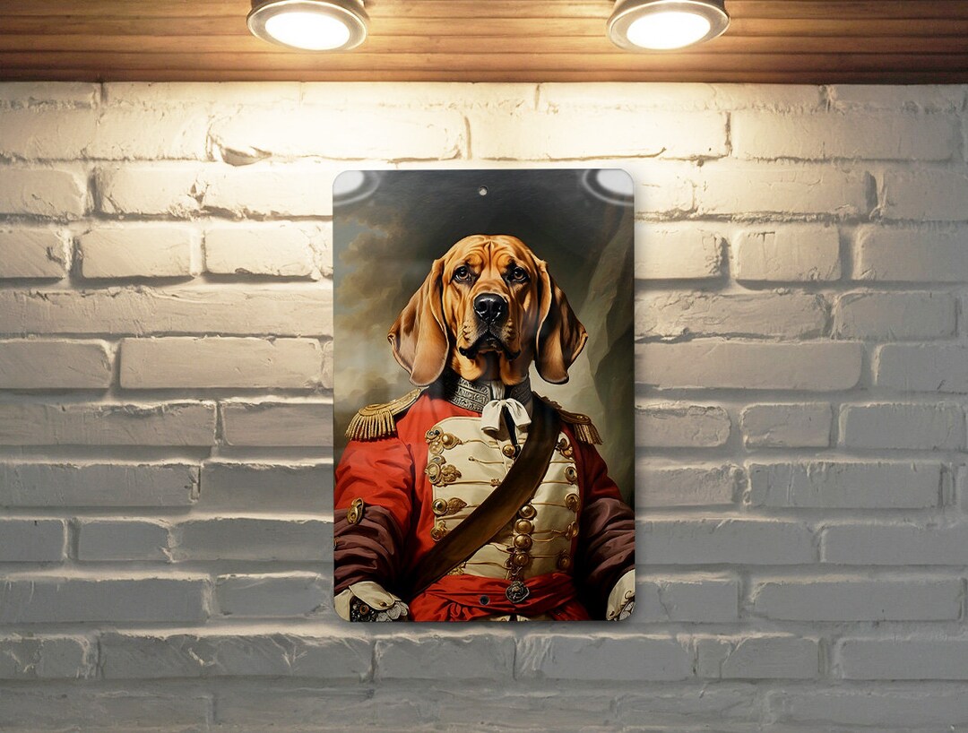 Warrior Bloodhound Victorian Painting Metal Sign - Noble Tracker, Regal ...