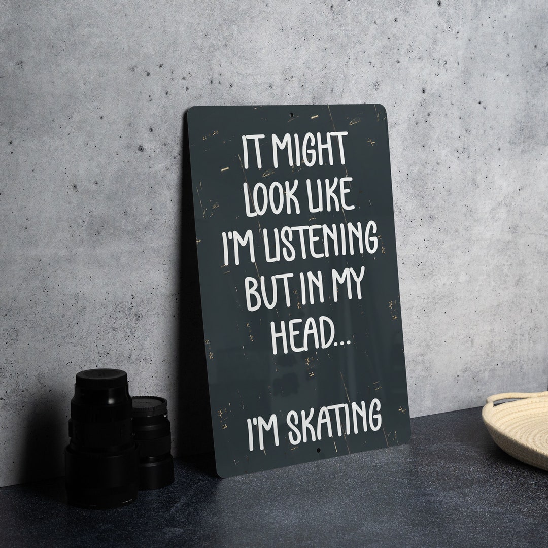 Skating Aluminum Sign - Metal Wall Decor, Skateboard Lover Gift, Room ...