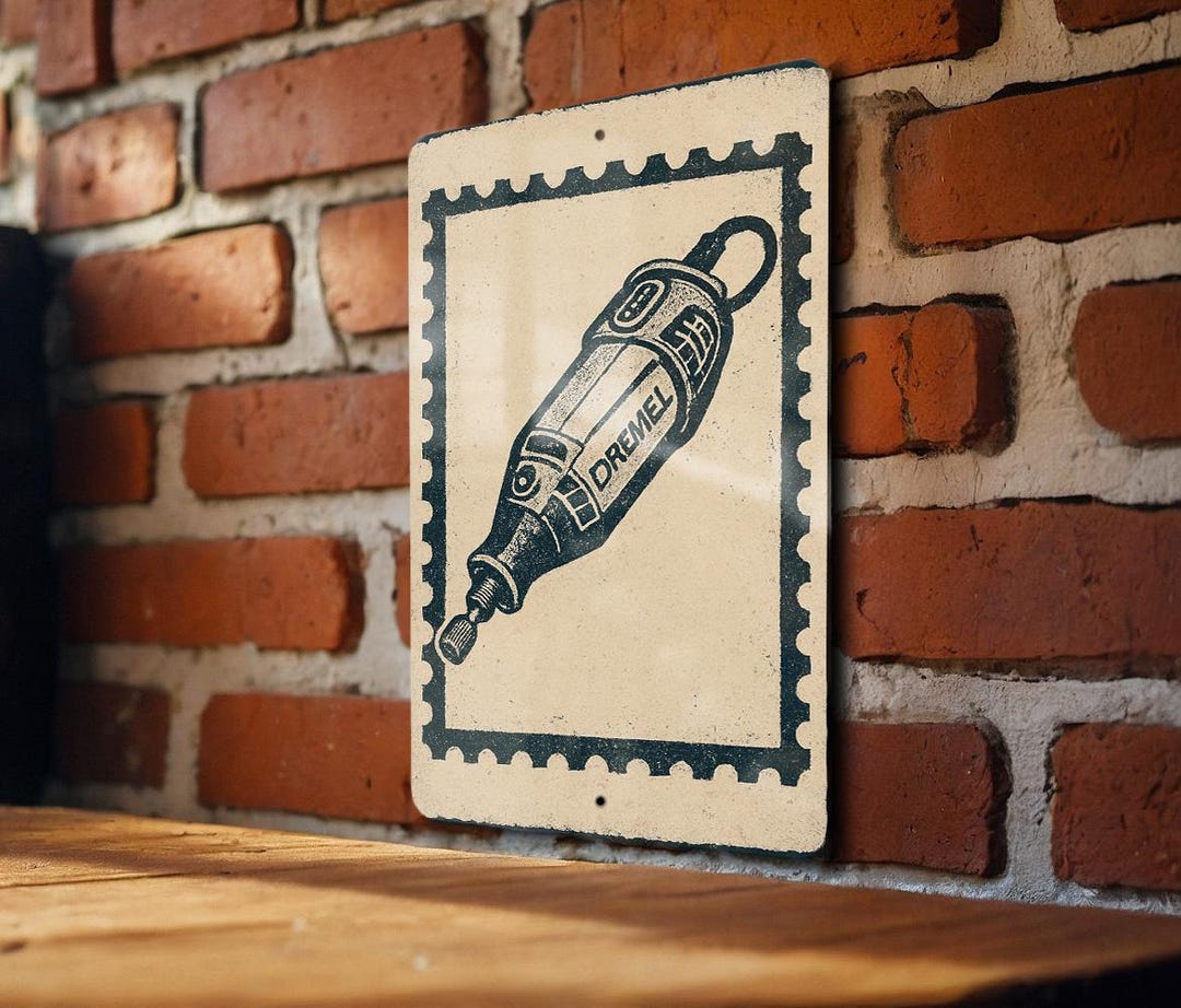 Dremel Rotary Tool Metal Sign – Vintage Stamp Style Wall Art for ...