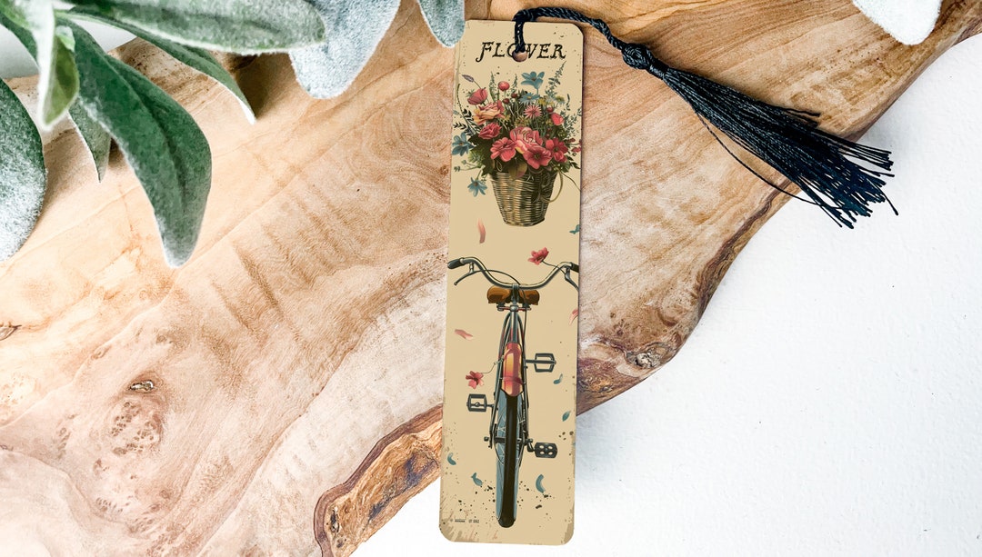 Vintage Bicycle Bookmark, Flower Bike Design, Metal Bookmark, Unique ...