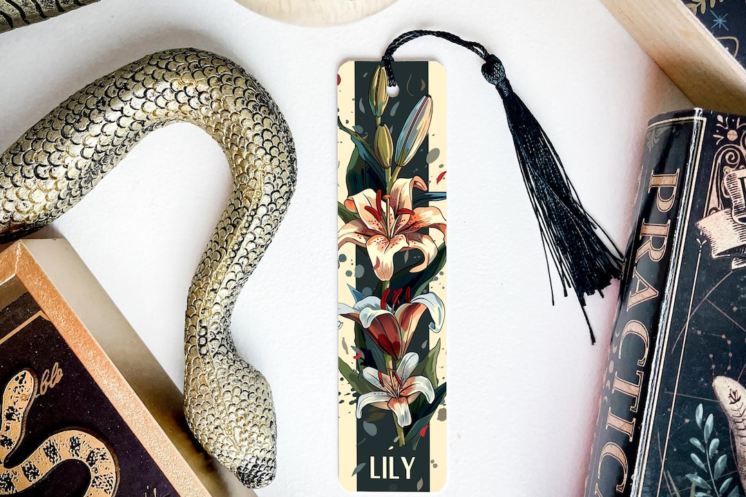 Lily Floral Bookmark, Metal Bookmark, Flower Design, Reading Accessory ...