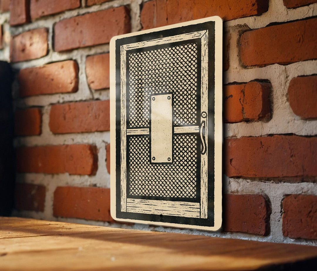 Vintage Screen Door Metal Sign – Retro Stamp Style Artwork With Push ...