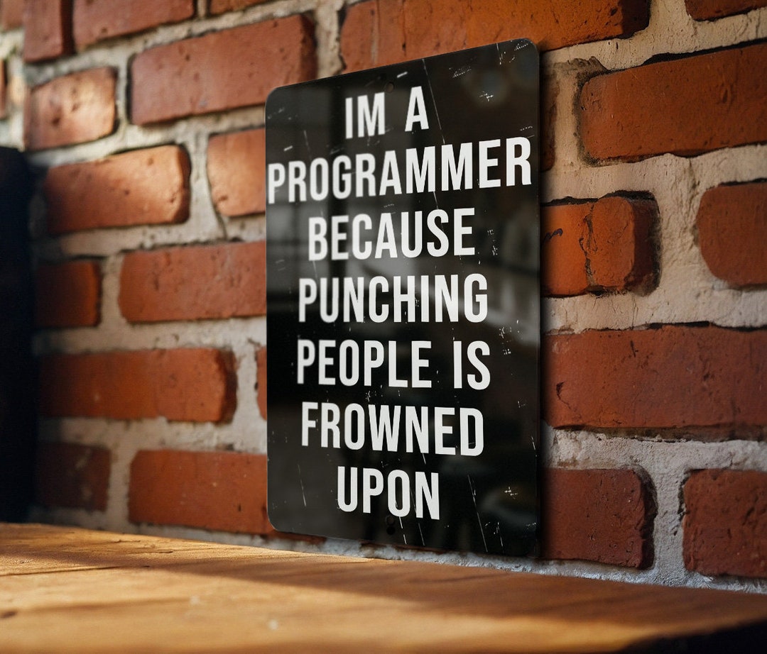 Programmer Metal Sign - Office Decor, Geek Gift, Funny Wall Art, Tech ...