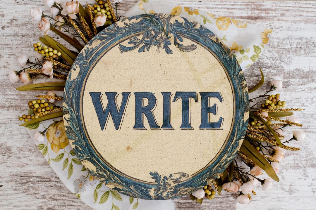 Victorian Elegance Round Metal Sign, Vintage Charm Decor, Ornate Blues ...