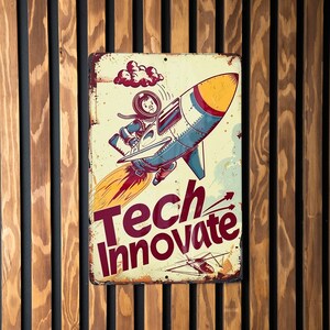 Silicon Dreams Metal Sign, Tech Innovate, Startup Culture, Vintage Gift ...