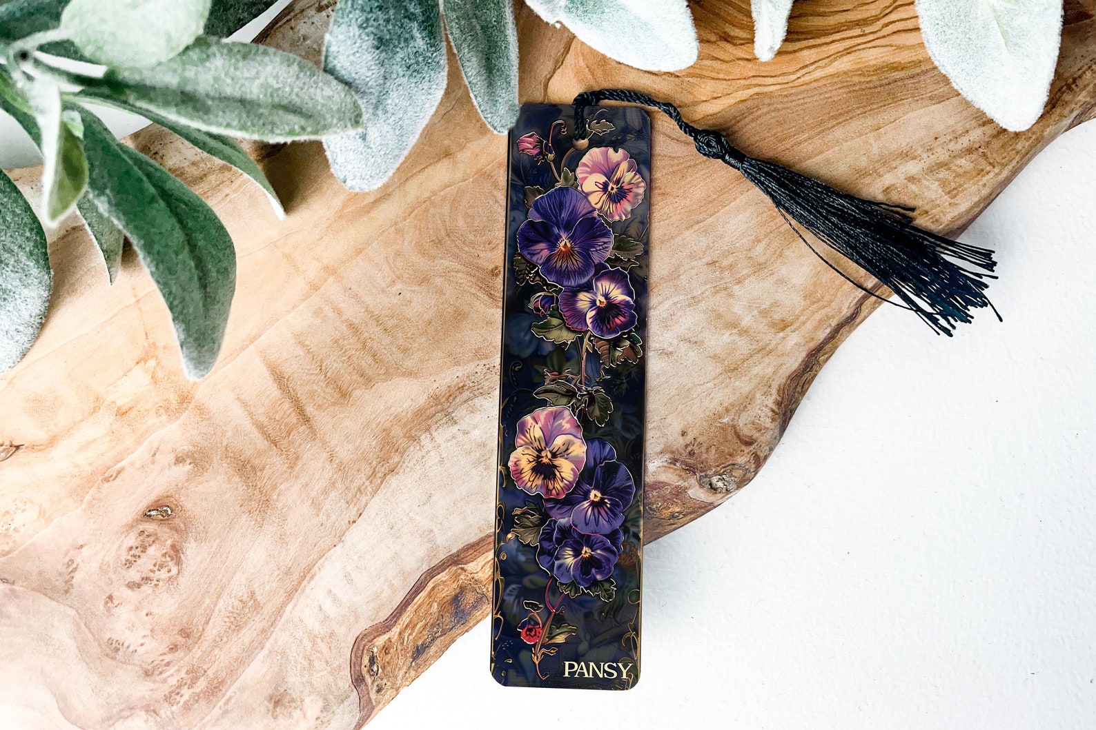 Floral Bookmark, Pansy Text, Metal Bookmark, Reading Accessory, Book ...