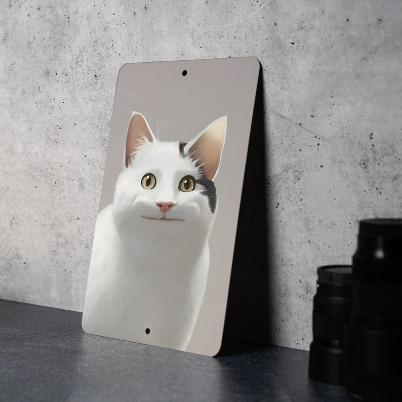 Polite Cat Meme Metal Sign - Courteous Cat Decor, Gentleman Cat Wall ...