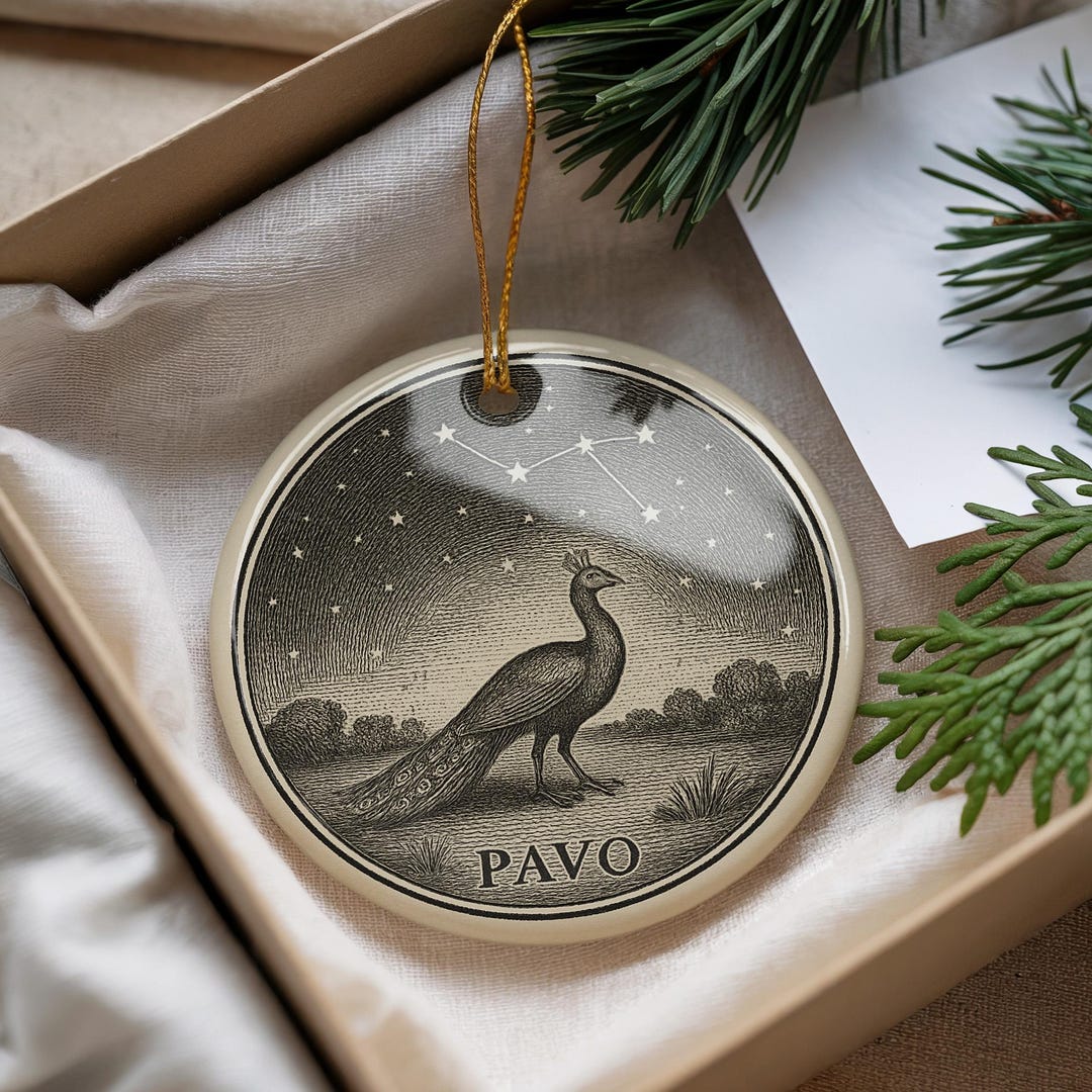 Pavo Star Constellation Ceramic Ornament Featuring Celestial Figures ...
