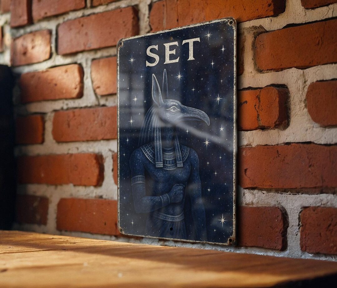 Celestial Metal Sign Set God Art – Midnight Blue Tin Wall Decor With ...