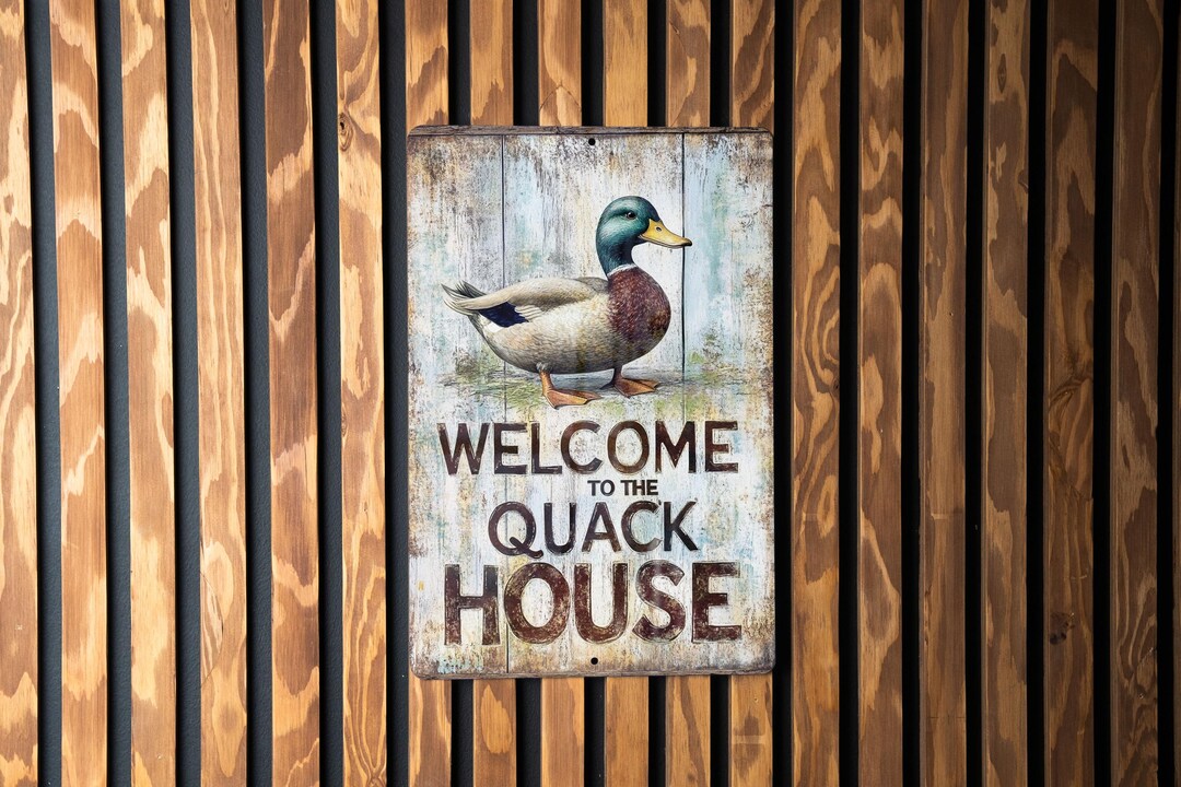 Rustic Farm Sign, Duck Welcome Sign, Quack House Decor, Metal Wall Art ...