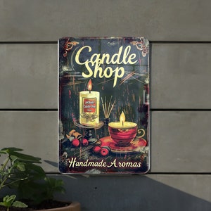 Handmade Candle Shop Metal Sign - Vintage Style, Aromas, Home Decor ...