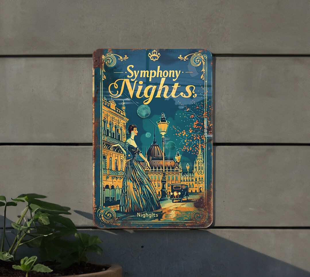 Vienna Symphony Nights, Classical Music, Austrian Culture, Vintage Sign ...