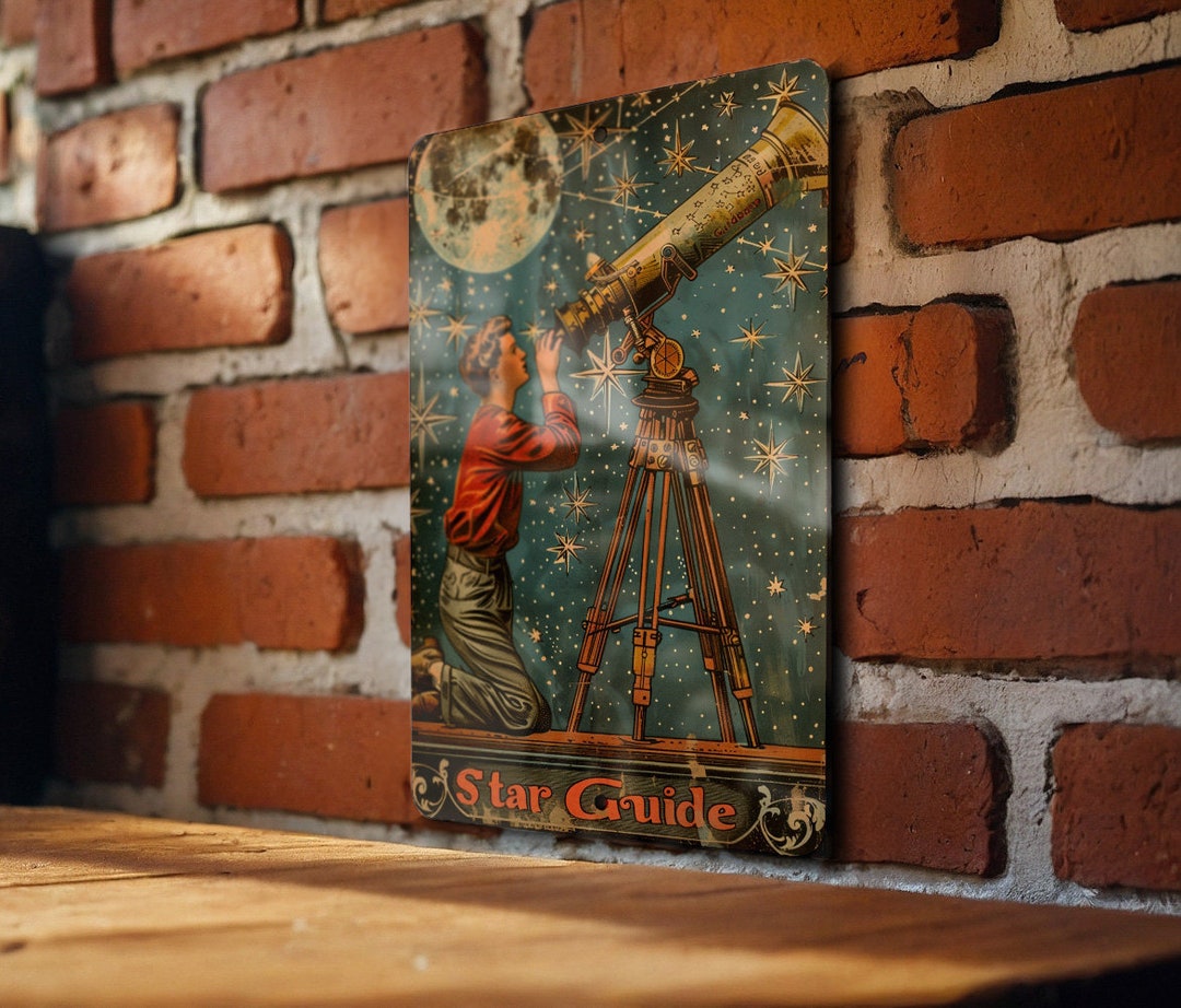 Astronomer Star Guide Metal Sign, Vintage Astronomy Decor, Space Wall ...