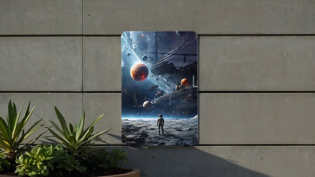 Fantasy Space Astronaut Art Metal Sign - Cosmic Explorer, Interstellar ...
