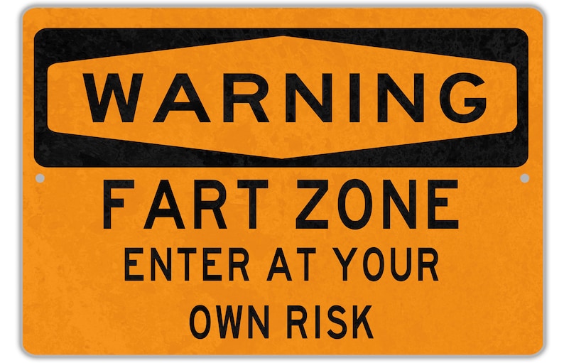 Warning Fart Zone Sign Funny Wall Decor Gift Metal Sign - Etsy