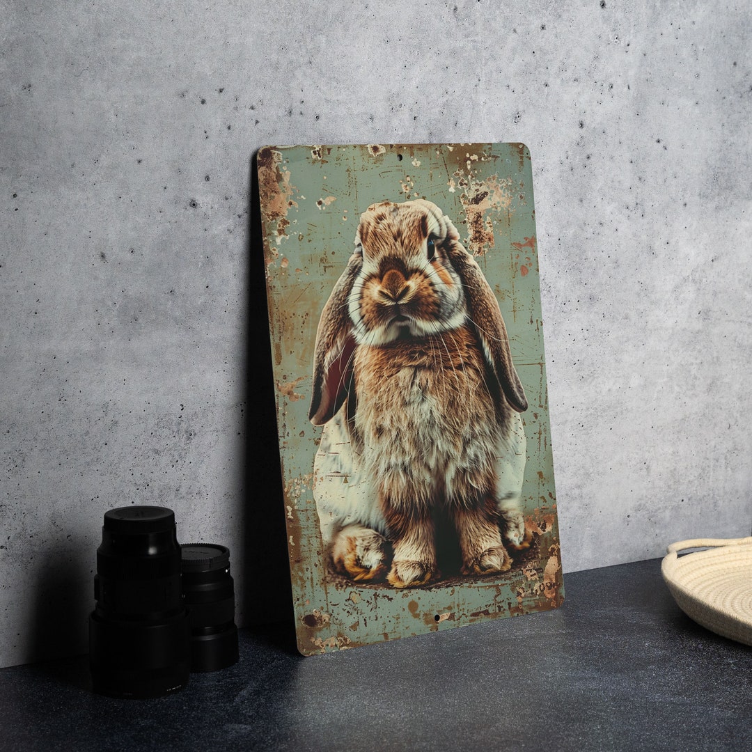 Holland Lop Rabbit Metal Sign, Vintage Style Decor, Wall Art, Bunny ...