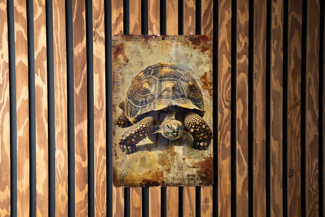 Vintage Style Greek Tortoise Metal Sign - Aluminum, Wall Decor, Outdoor ...
