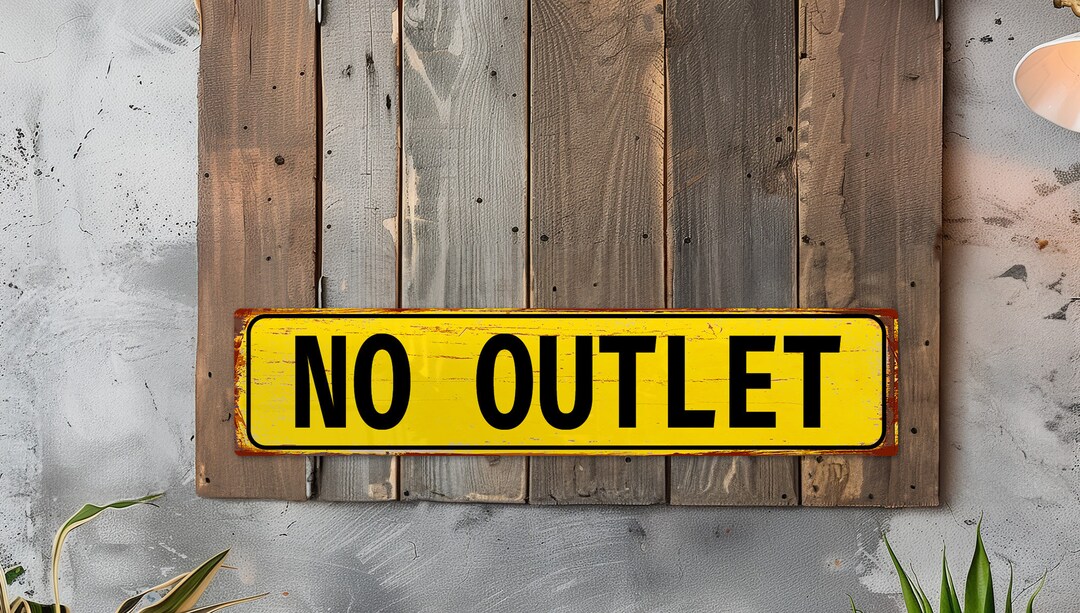 Metal Sign No Outlet 18x4, Durable Outdoor Sign, Home Safety Sign ...
