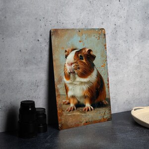 Texel Guinea Pig Metal Sign, Vintage Style Decor, Guinea Pig Gift, Wall ...