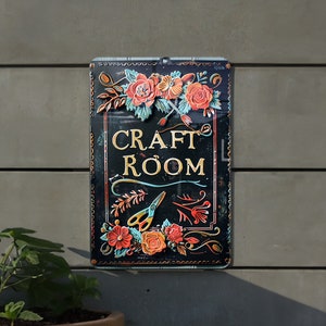 Vintage Style Craft Room Metal Sign - Artistic Frame, Crafty Font ...