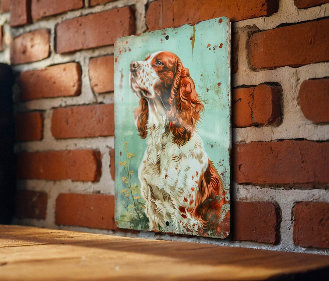 Irish Red and White Setter Sign, Vintage Style Aluminum, Metal Wall ...