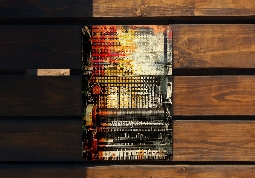 Vintage Style Tin Sign, Retro Punch Card, Weaving Studio Decor, Binary ...