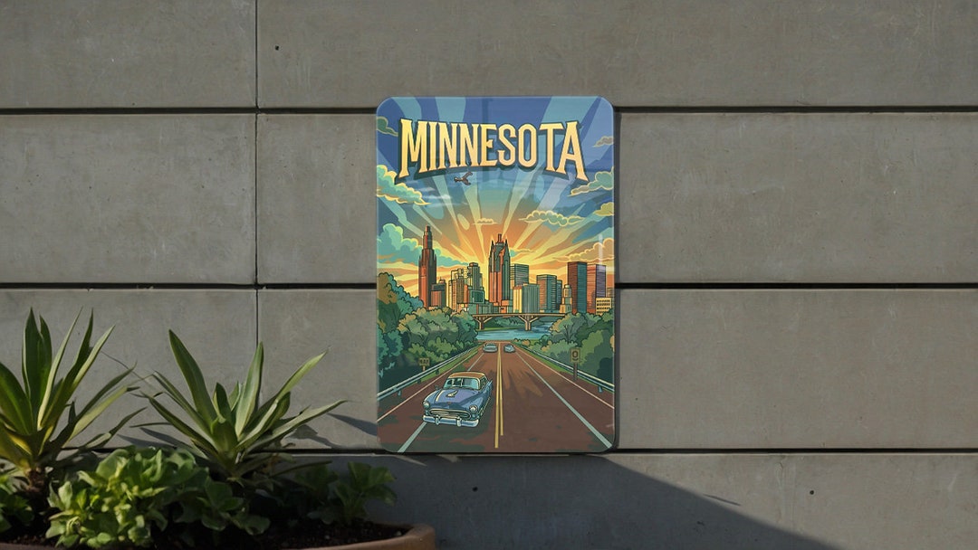 Retro Cartoon Minnesota Visit Metal Sign: Vintage Décor Essential ...