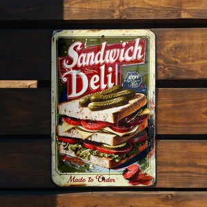 Vintage Style Sandwich Deli Metal Sign, Made to Order, Funny Kitchen ...