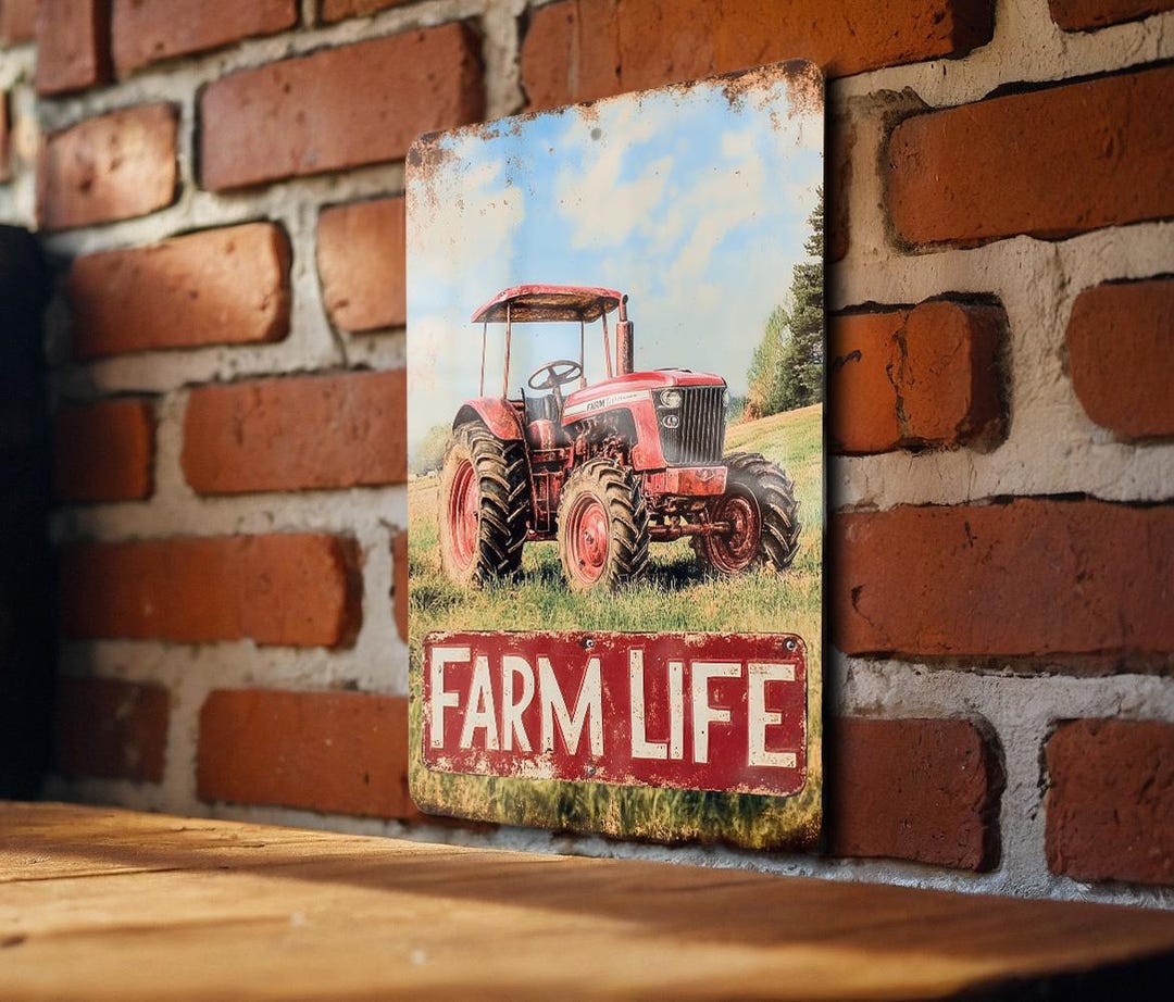 Rustic Farm Sign, Farm Life Decor, Tractor Wall Art, Metal Sign ...