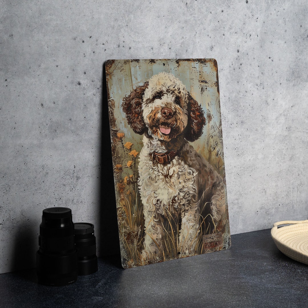 Lagotto Romagnolo Vintage Metal Sign, Dog Lover Gift, Rustic Home Decor ...