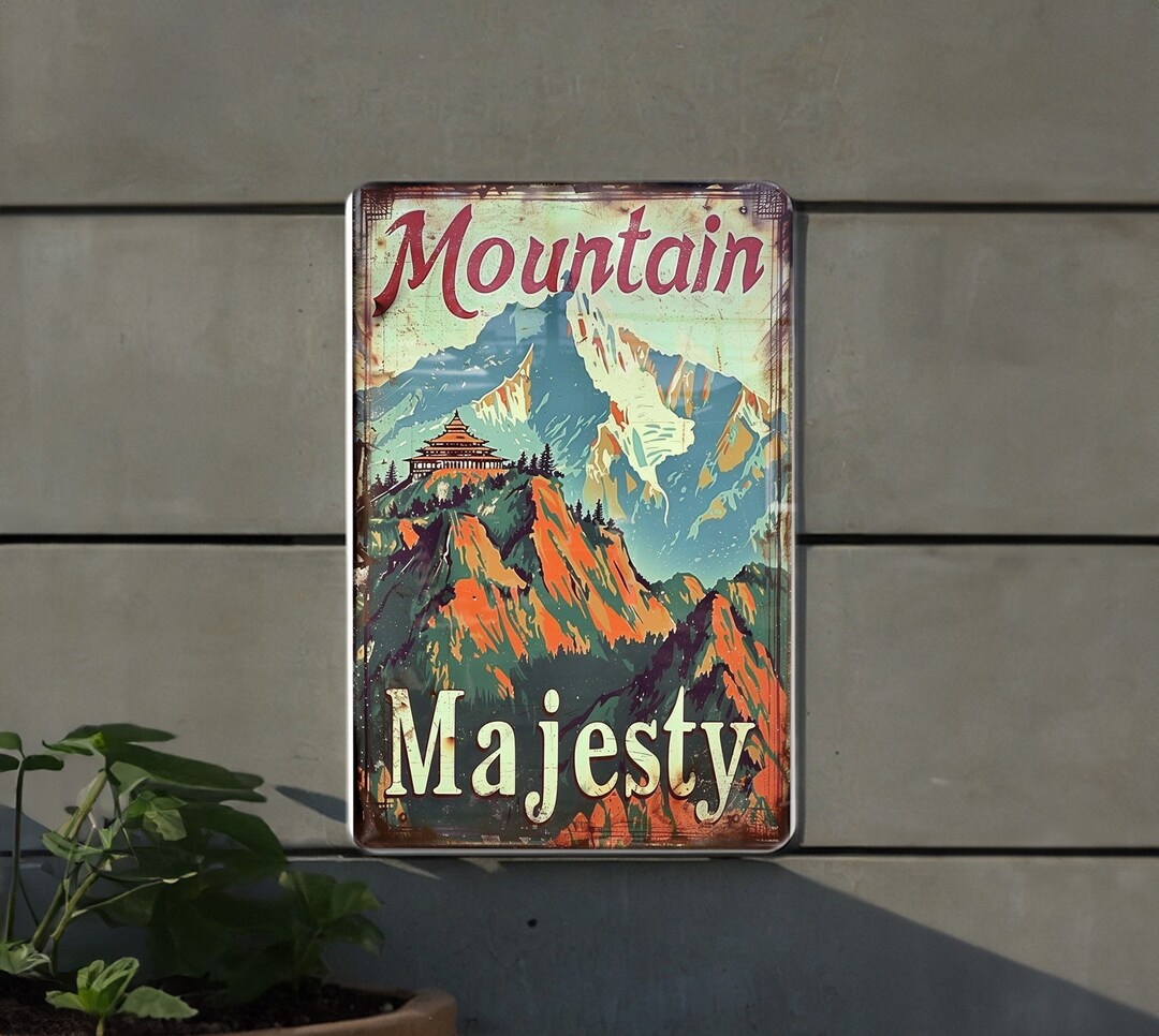 Nepali Himalayas Trek, Mountain Majesty, Vintage Sign, Metal Sign ...