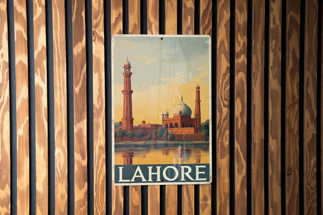 Retro Lahore Travel Poster Style Tin Sign – Vintage Metal Wall Art ...