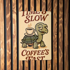 Snarky Turtle Coffee Metal Sign – Vintage-style Narrow Wall Decor With ...