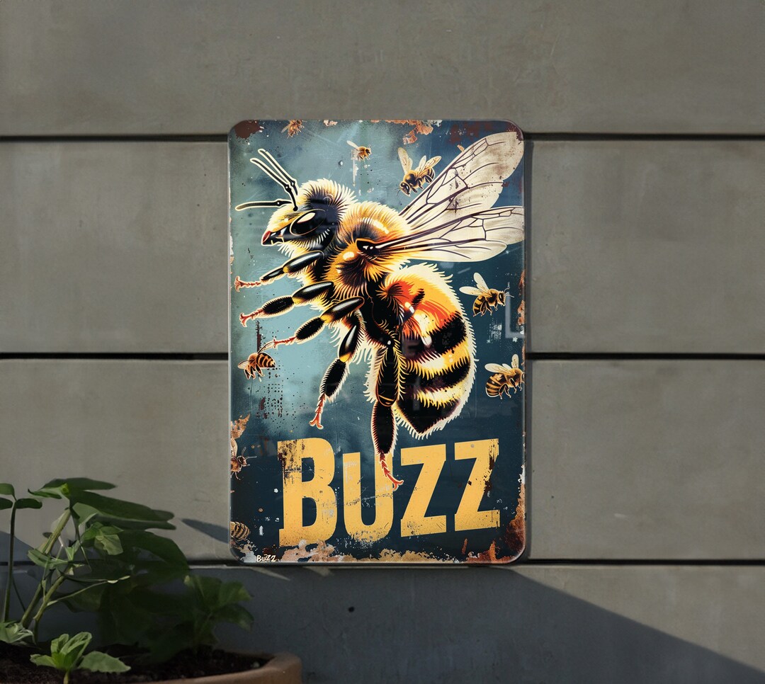 Beekeeping BUZZ Vintage Sign, Metal Wall Decor, Beekeeper Gift, Rustic ...