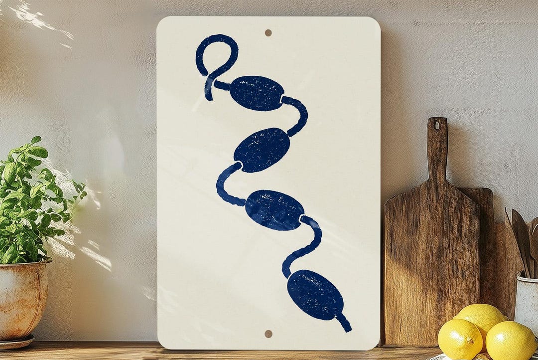 Buoy Line Metal Sign – Nautical Stamp Style Wall Art With Floats Design ...