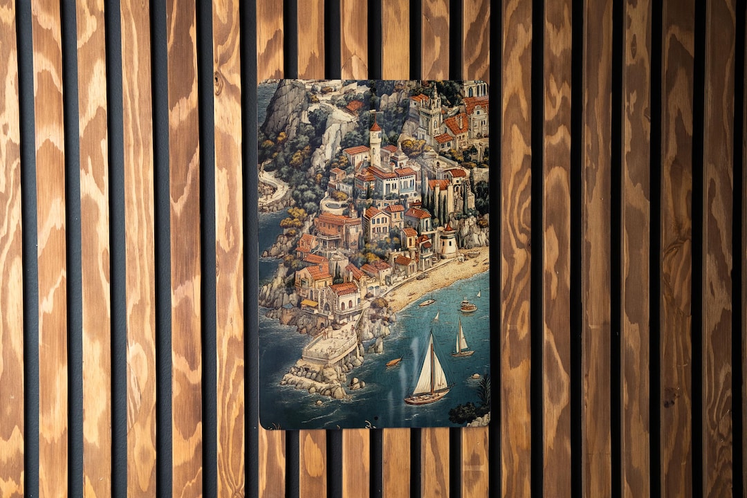 Vintage Style Tin Sign Coastal Town Map, Metal Wall Art, Sea Life ...