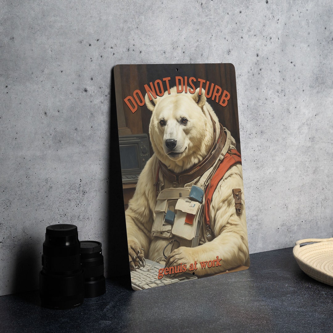 Do Not Disturb Genius at Work Metal Sign, Creative Space Sign, Workshop ...